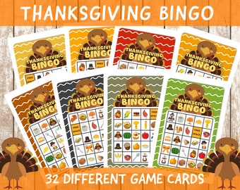 Printable Turkey Bingo 30 Unique Bingo Cards Instant Digital Download ...