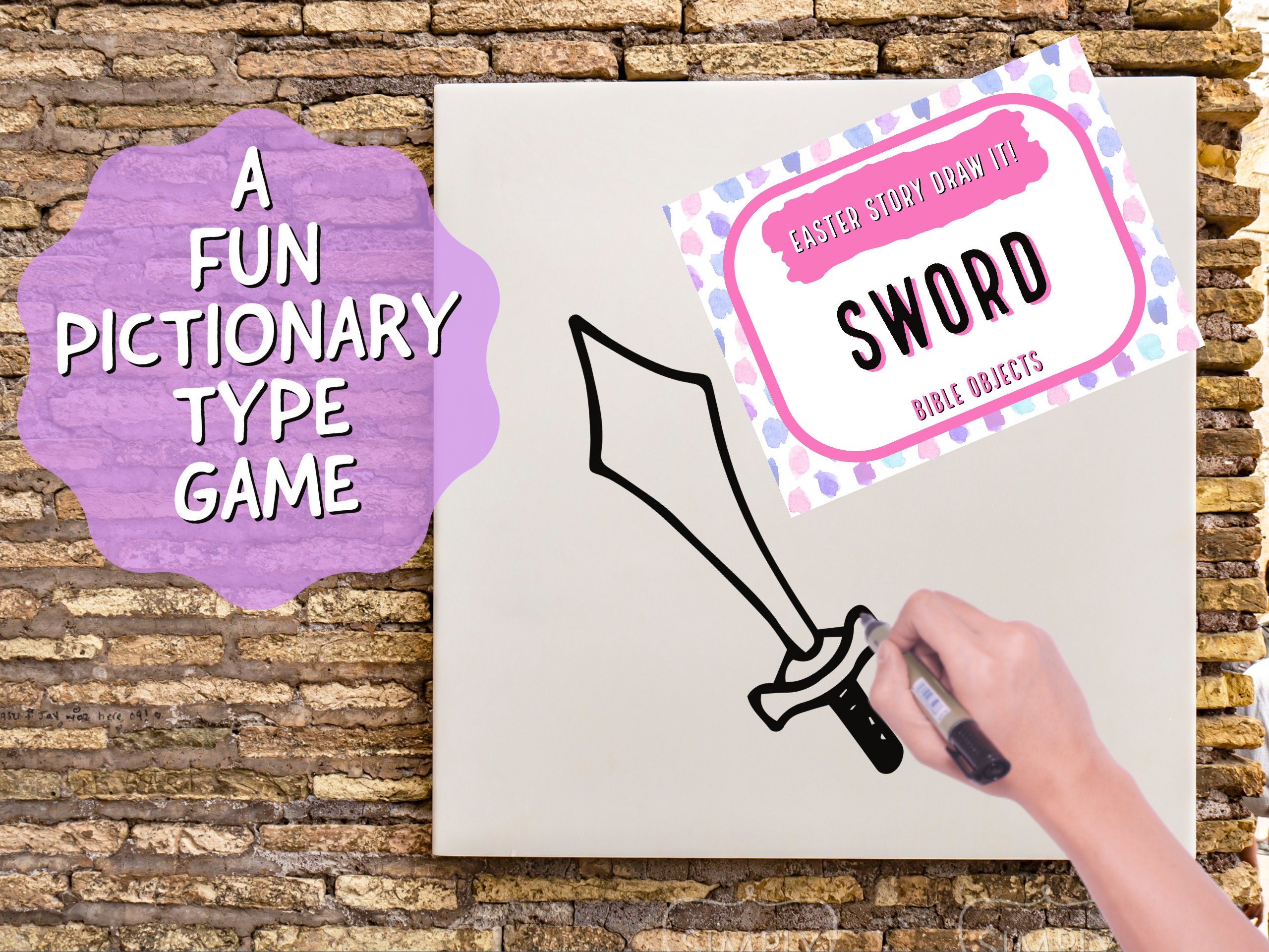 Easter Story Draw It Game Printable | Christian Easter Bible Pictionary ...