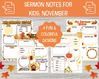 Sermon Notes for Kids - Etsy