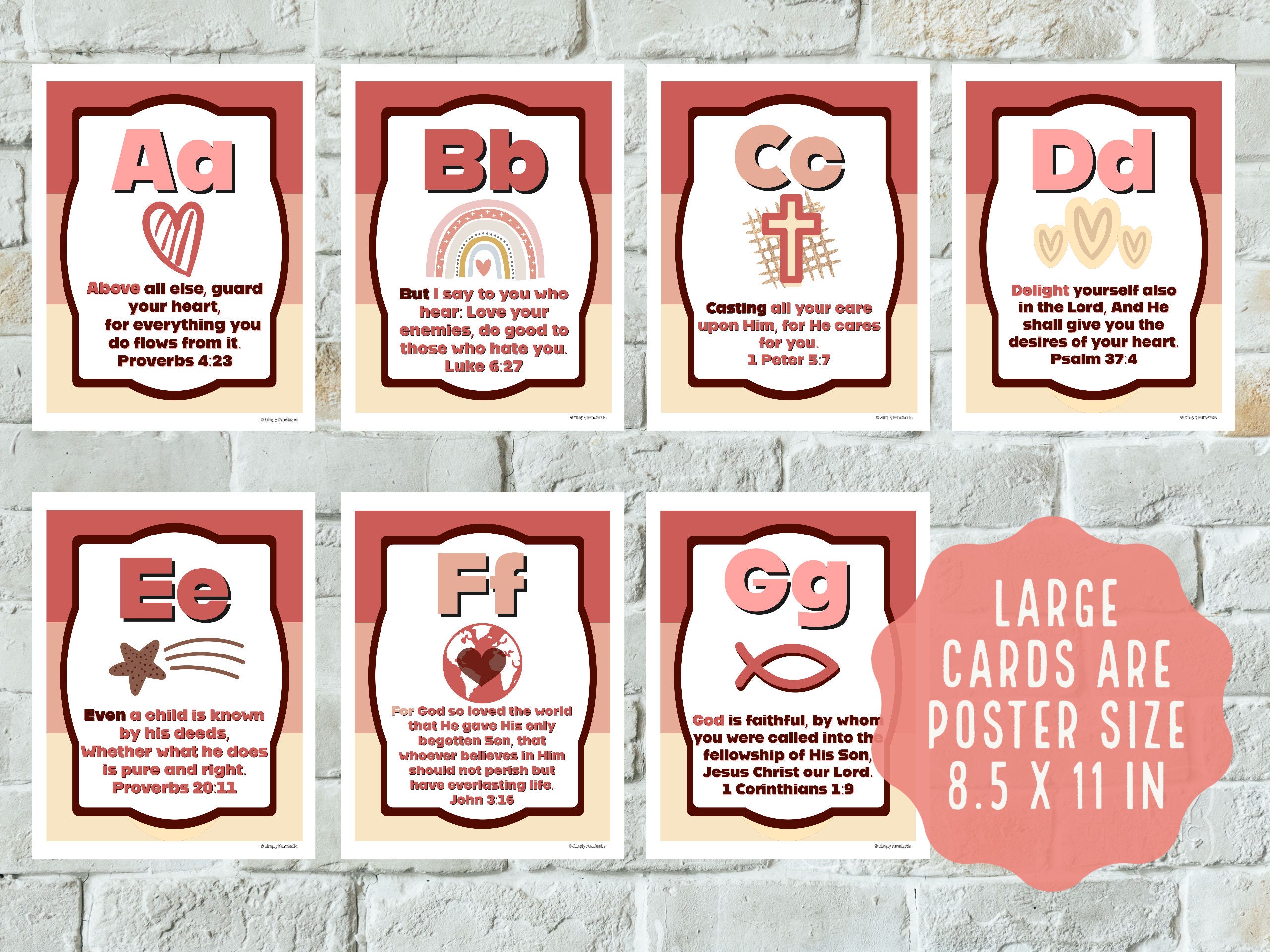 ABC Bible Verse Flashcards: Printable Scripture Alphabet Set (digital ...