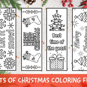 Christmas Color Your Own Bookmarks Set of 12 | Instant Download and ...