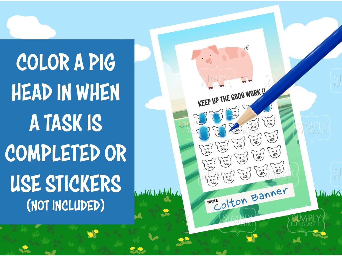 Pig Reward Chart Bundle: Classroom Behavior Tracker (instant Download ...