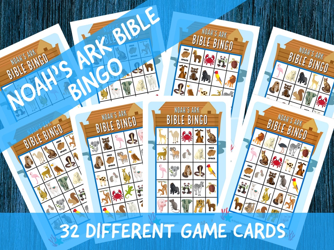 Noah's Ark Bible Bingo | Bible Game Kids Adults Youth | Sunday School ...