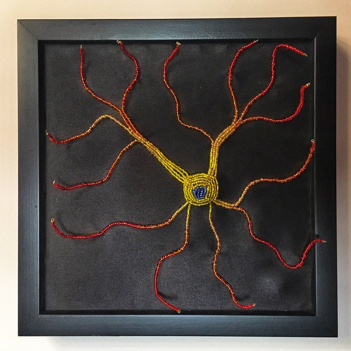 Multi-color beaded neuron with dendritic marker colocalization | Etsy