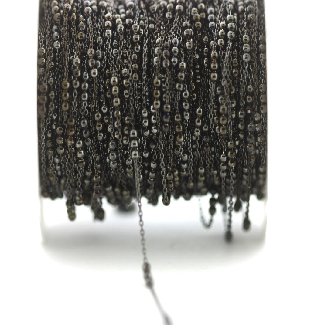 Satellite Ball Chain Sterling Silver Black Diamond Finish by Foot 408BD ...