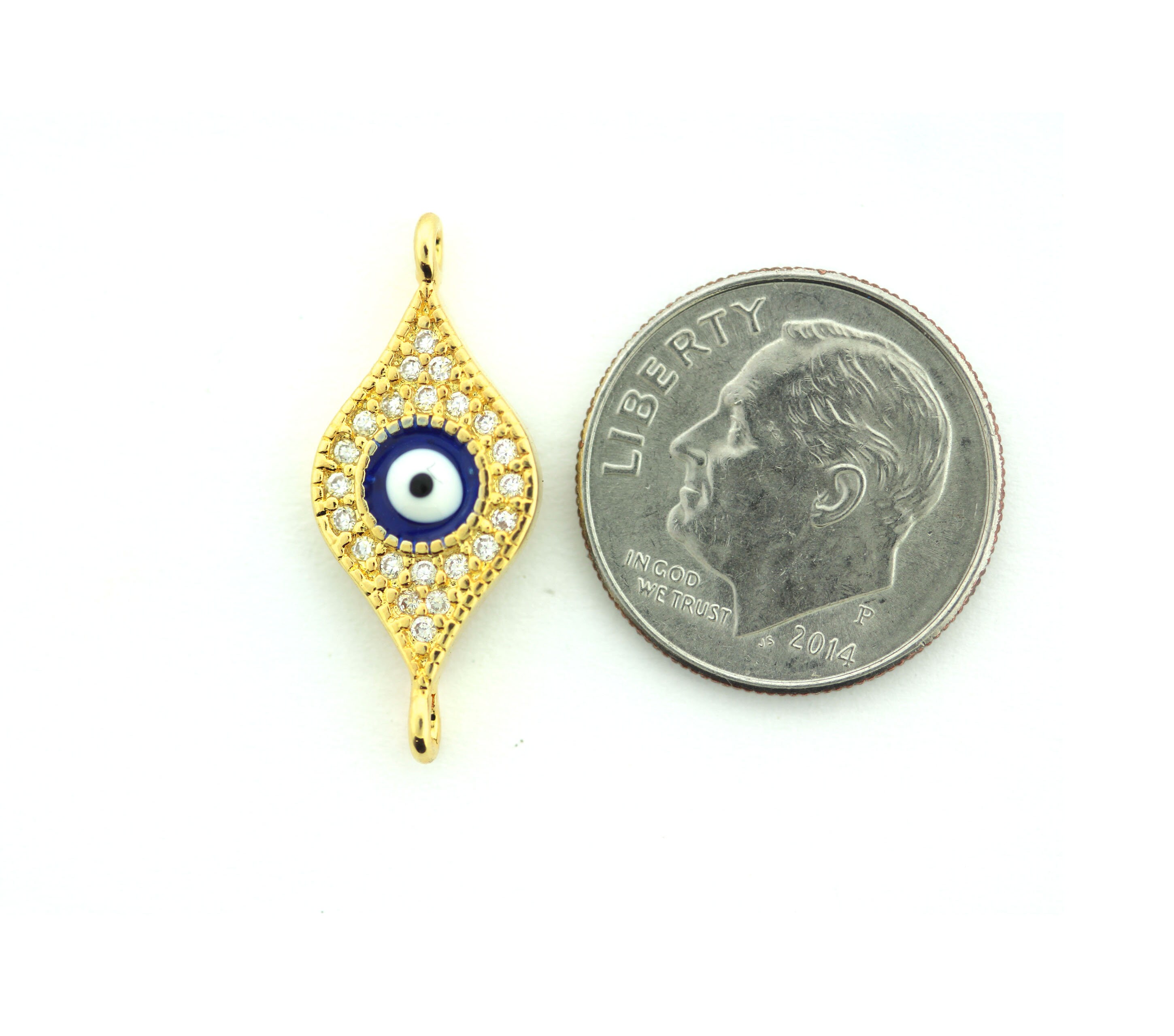 Evil Eye Bar With Micro Pave Zircon 13.5 X 28 MM gold - Etsy UK