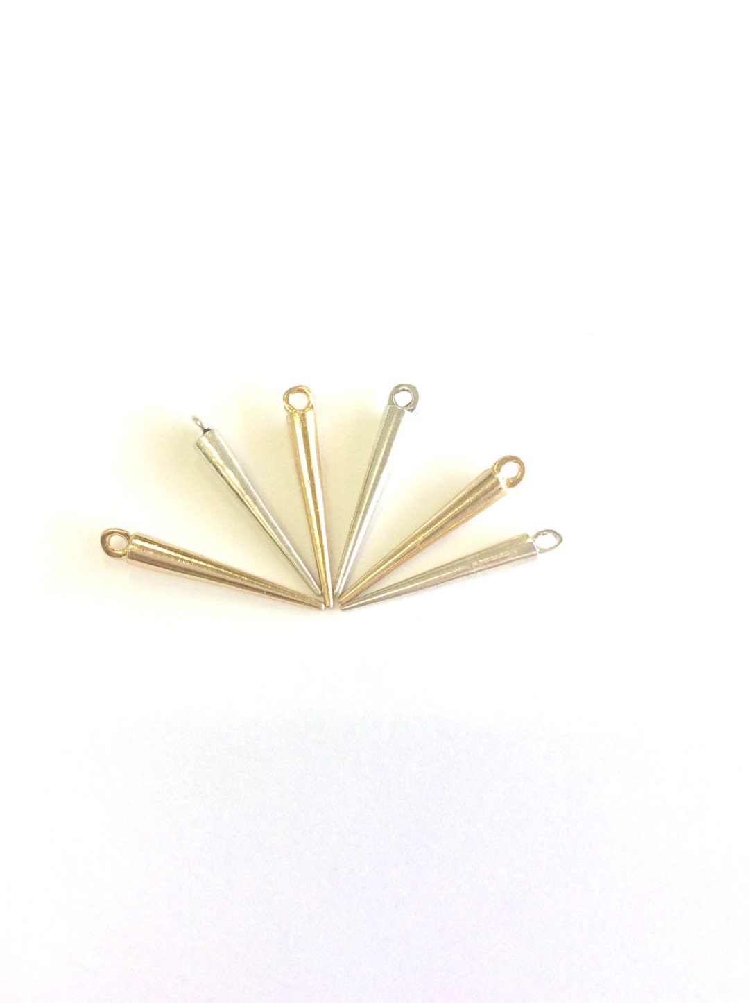 Spike Charm , Spike Pendant Sterling Silver or Gold Plated Over ...