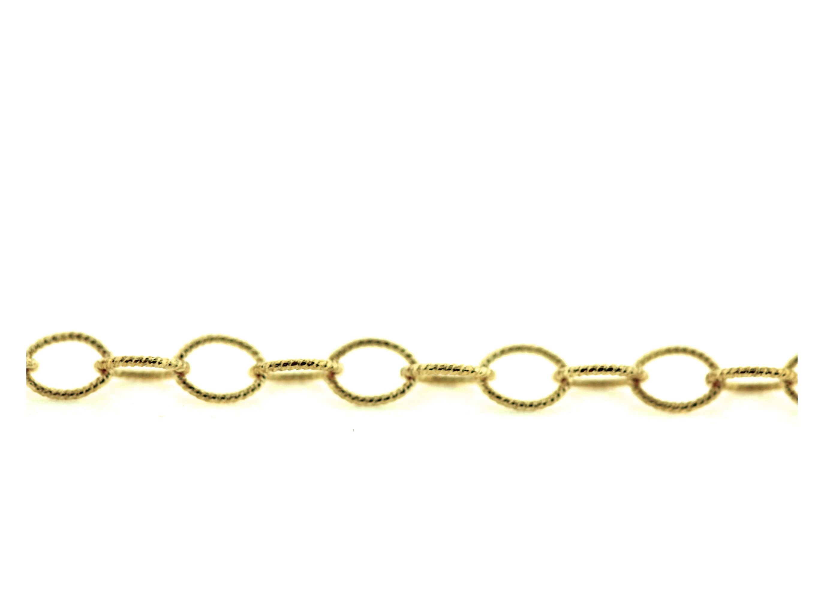 Oval Textured Chain Gold Filled by Foot | Etsy