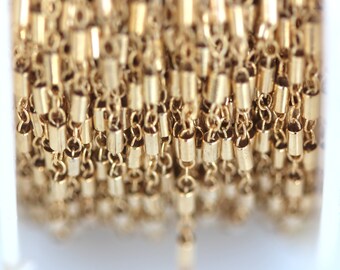 Bar Tube Link Chain - Etsy