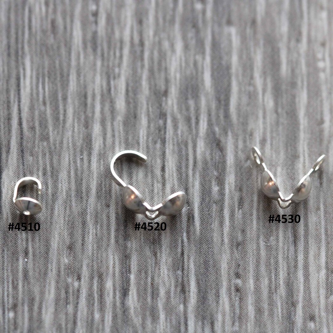 Bead Tip , Clam-shell ,clam-shell Double Ring Sterling Silver - Etsy