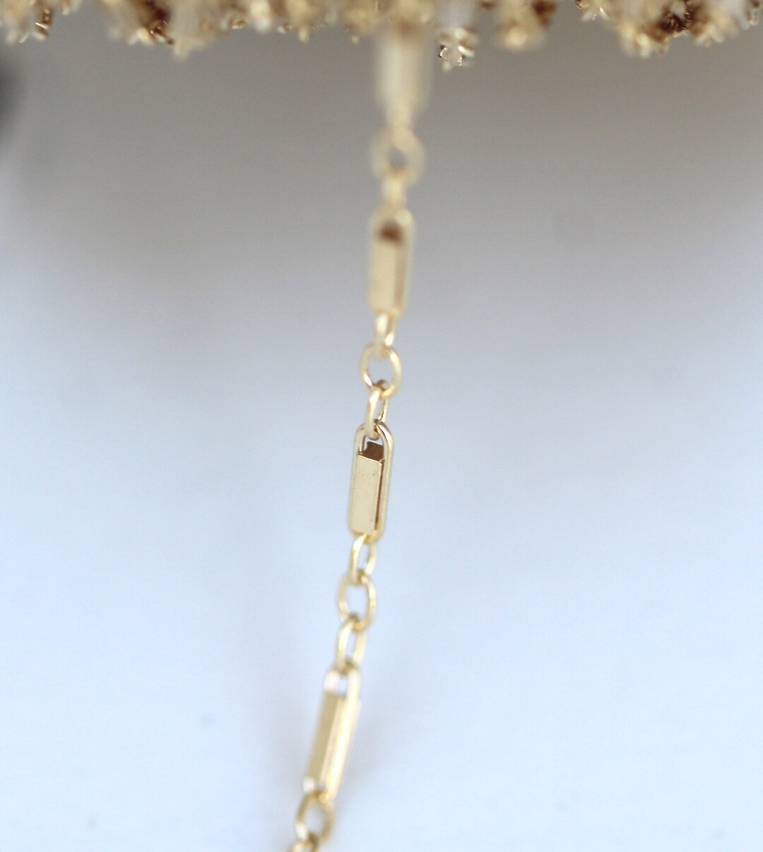 Flat Bar & Link Gold Filled Chain by Foot - Etsy