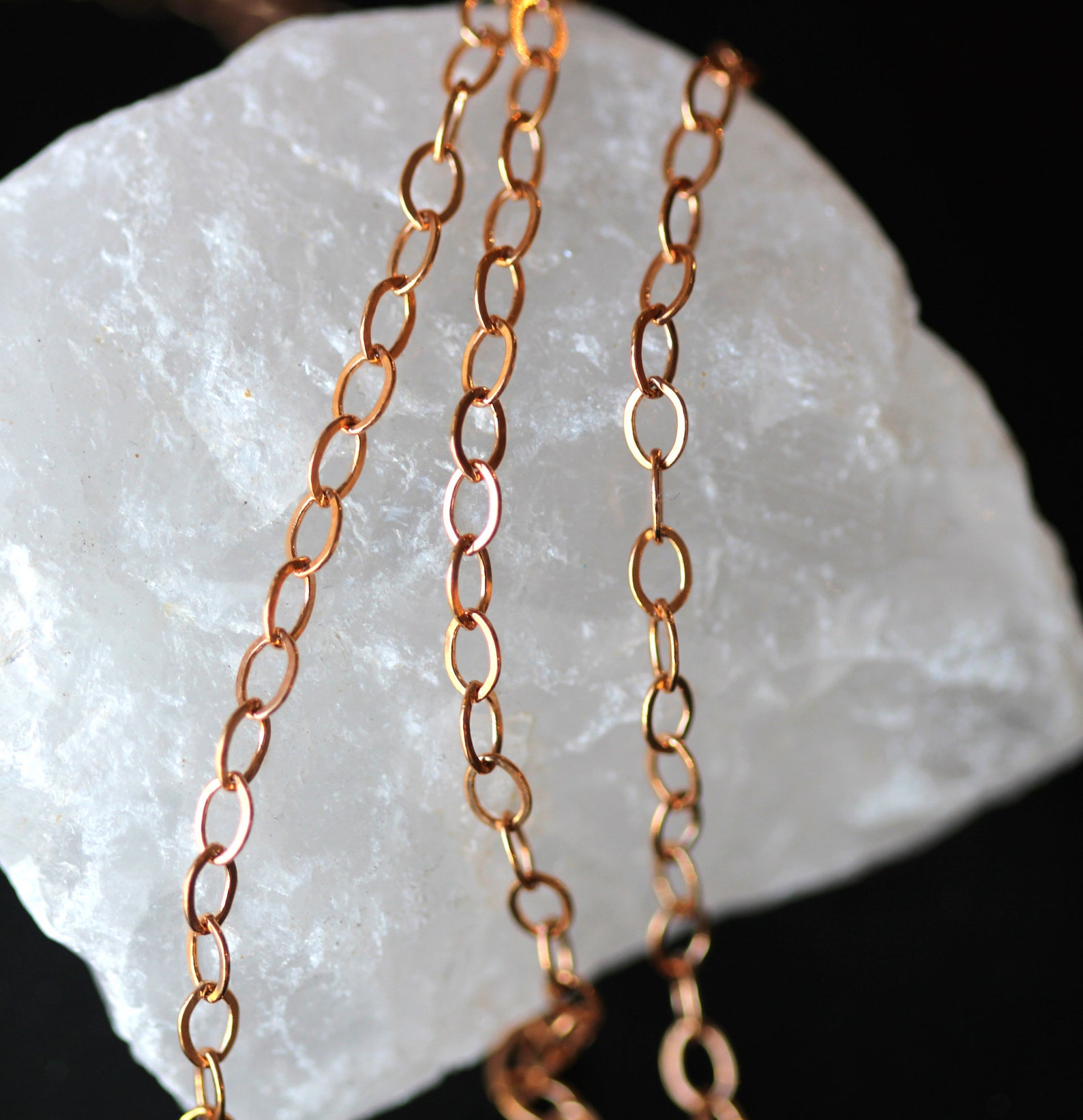 Flat Oval Chain Rose Gold Filled By Foot | Etsy
