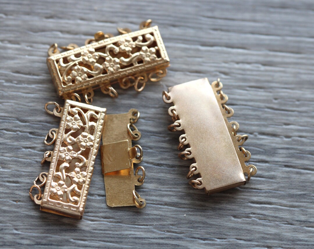 Rectangular Filigree Pearl Claps Gold Filled - Etsy