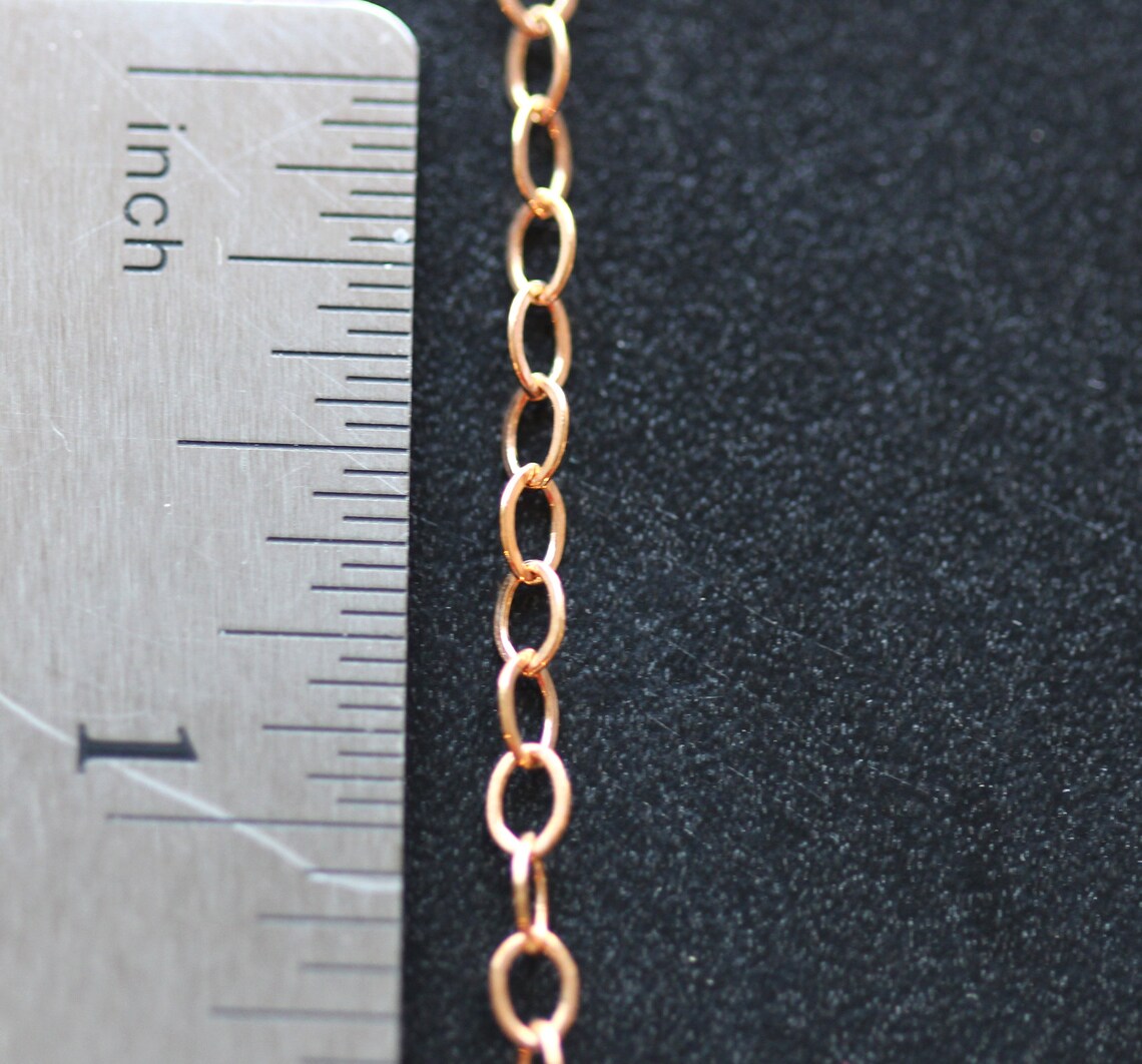 Flat Oval Chain Rose Gold Filled by Foot - Etsy