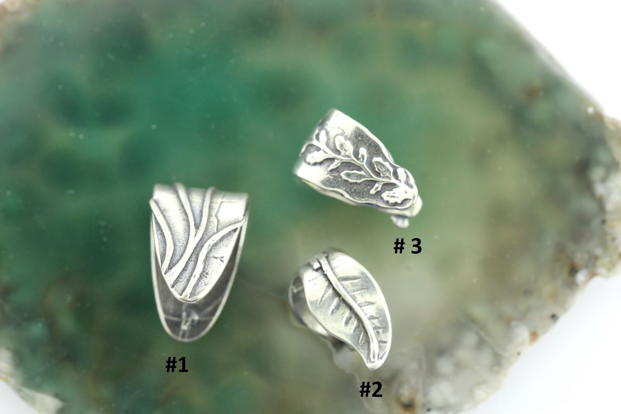 Fancy Pinch Bail for Stone Pendant Sterling Silver - Etsy