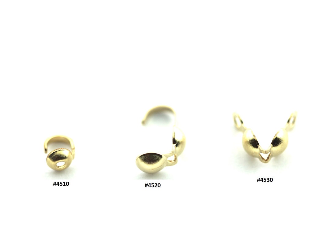 Bead Tip , Clam-shell ,clam-shell Double Ring Gold Filled - Etsy