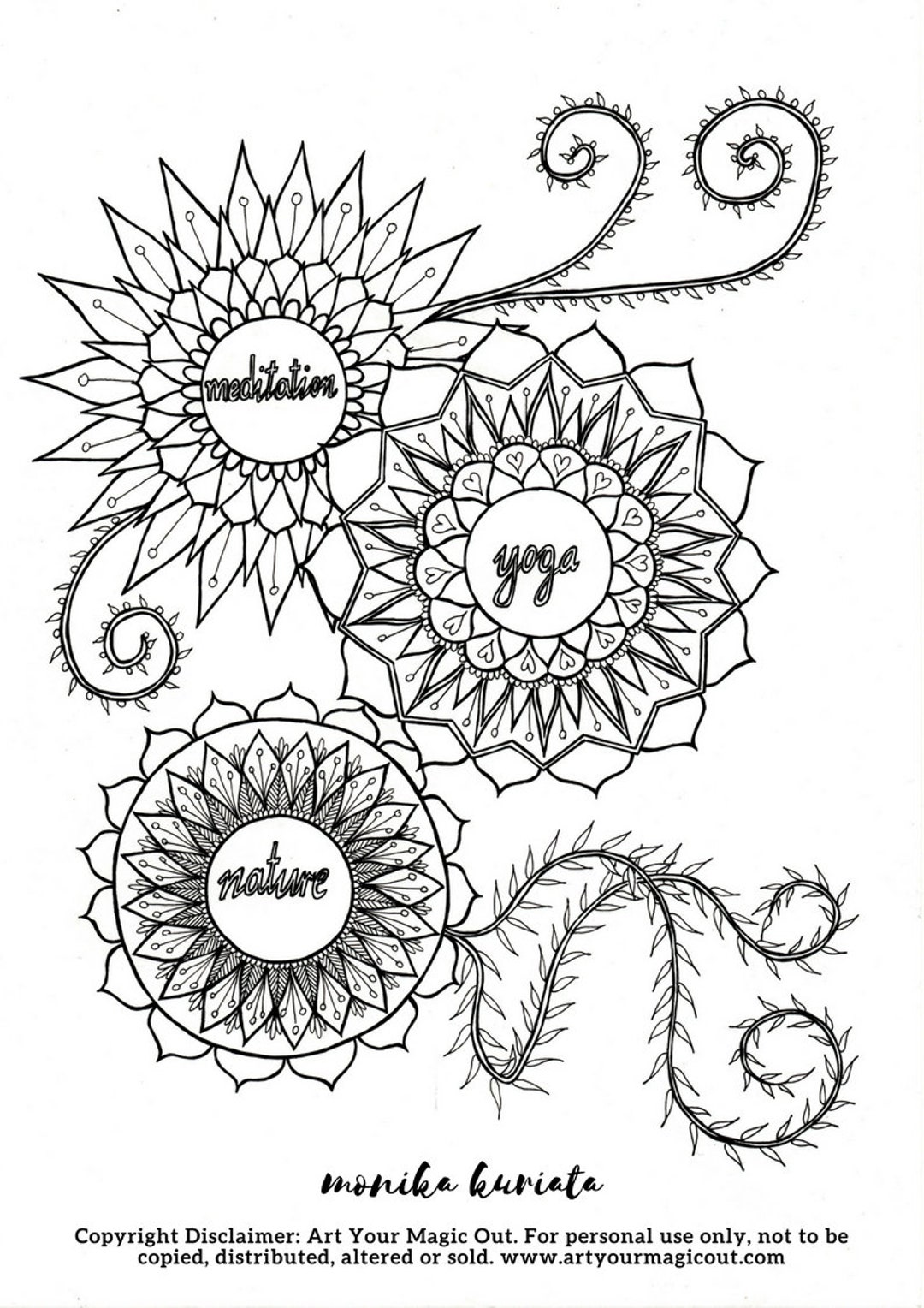 Adult Coloring Printable Download Mandala Pages Art Therapy Colouring ...