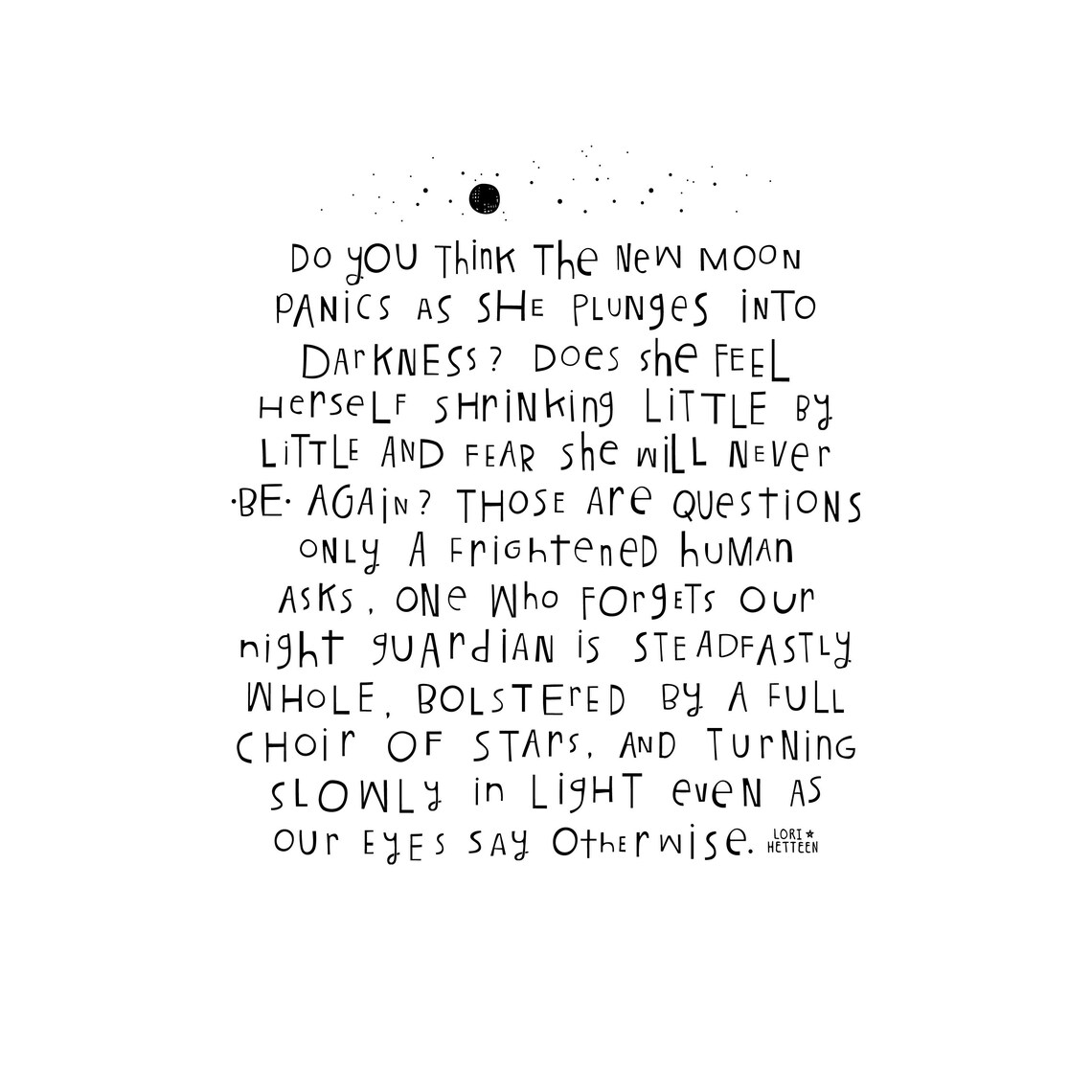 New Moon // Original Poetry Print // 8x10 Art Print - Etsy