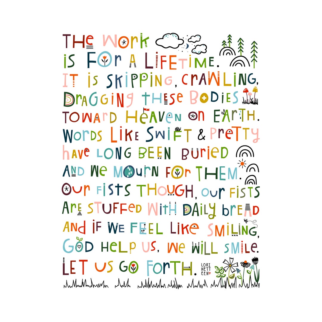 The Work // Original Poetry Print // 8x10 Art Print - Etsy