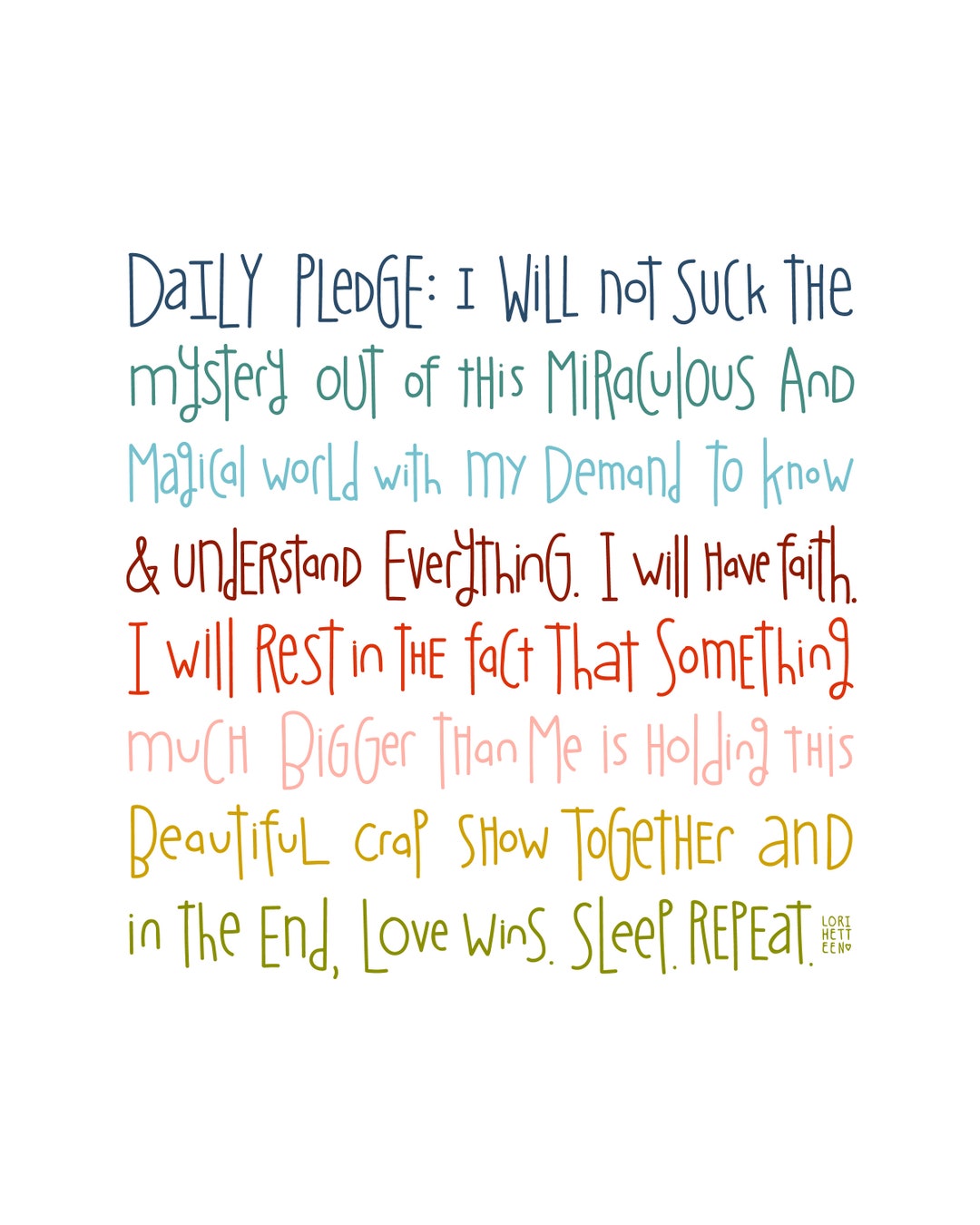 Daily Pledge // Original Poetry Print // 8x10 Art Print - Etsy