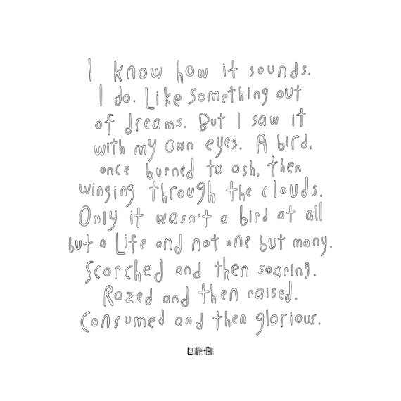 Phoenix // Original Poetry Print // 8x10 Art Print | Etsy