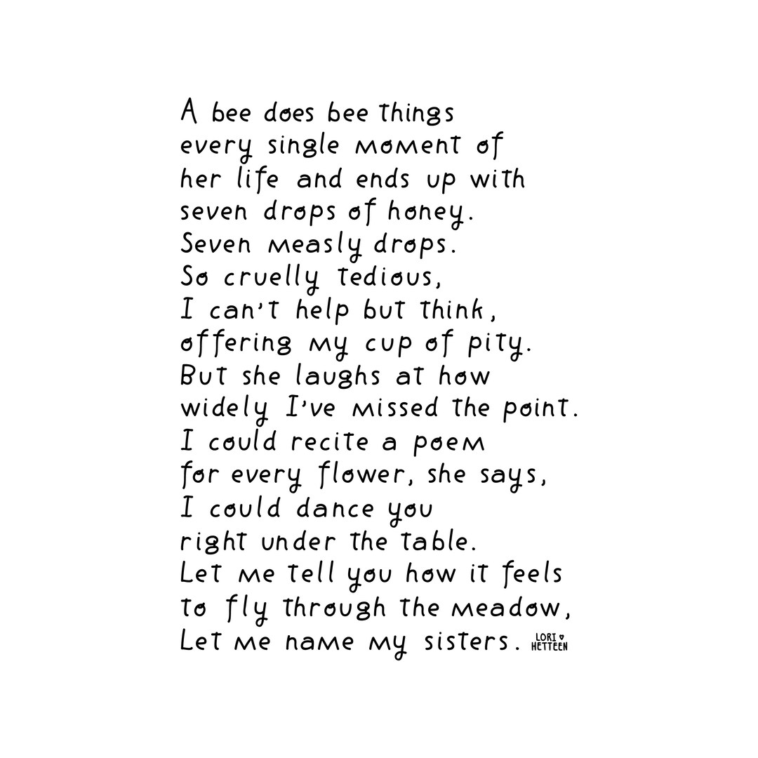 Bee Things // Original Poetry Print // 8x10 Art Print - Etsy