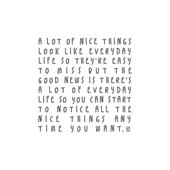 Nice Things // Original Poetry Print // 8x10 Art Print | Etsy