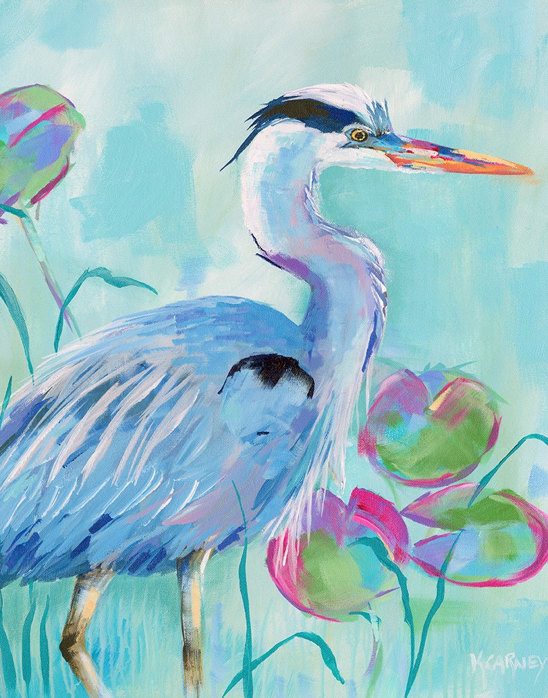 Blue Heron Art: Harbor Bluffs Heron, Fine Art Heron Print From an ...