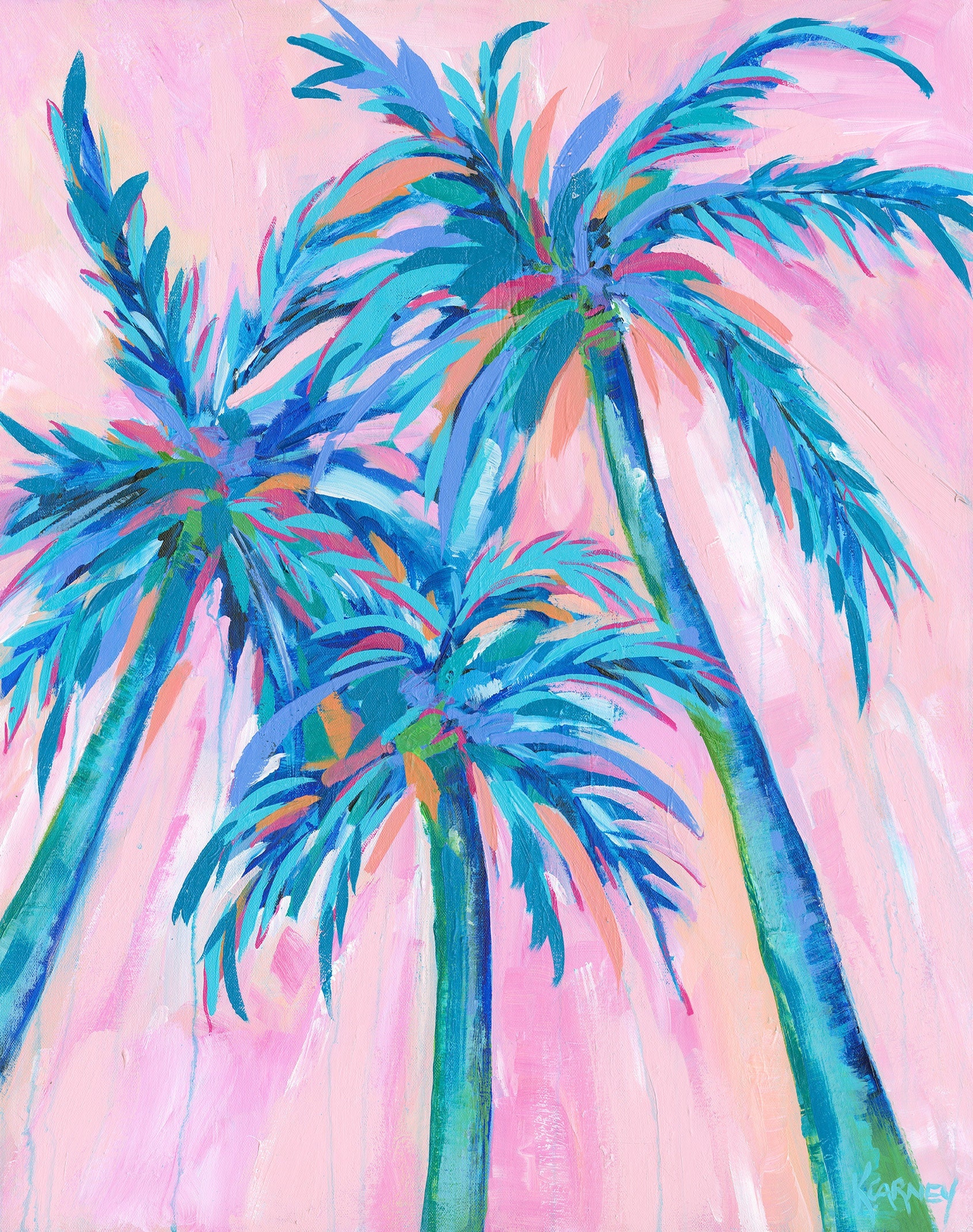 Colorful Paintings Of Palm Trees