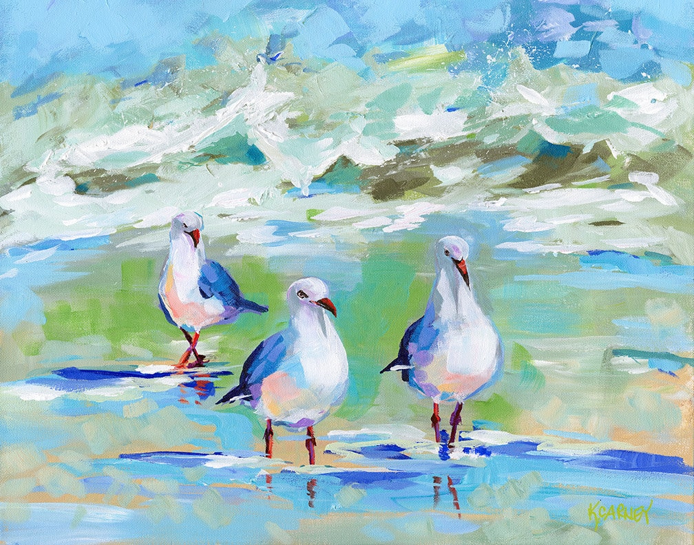 Seaside Seagulls: Fine Art Seagull Print From an Original - Etsy