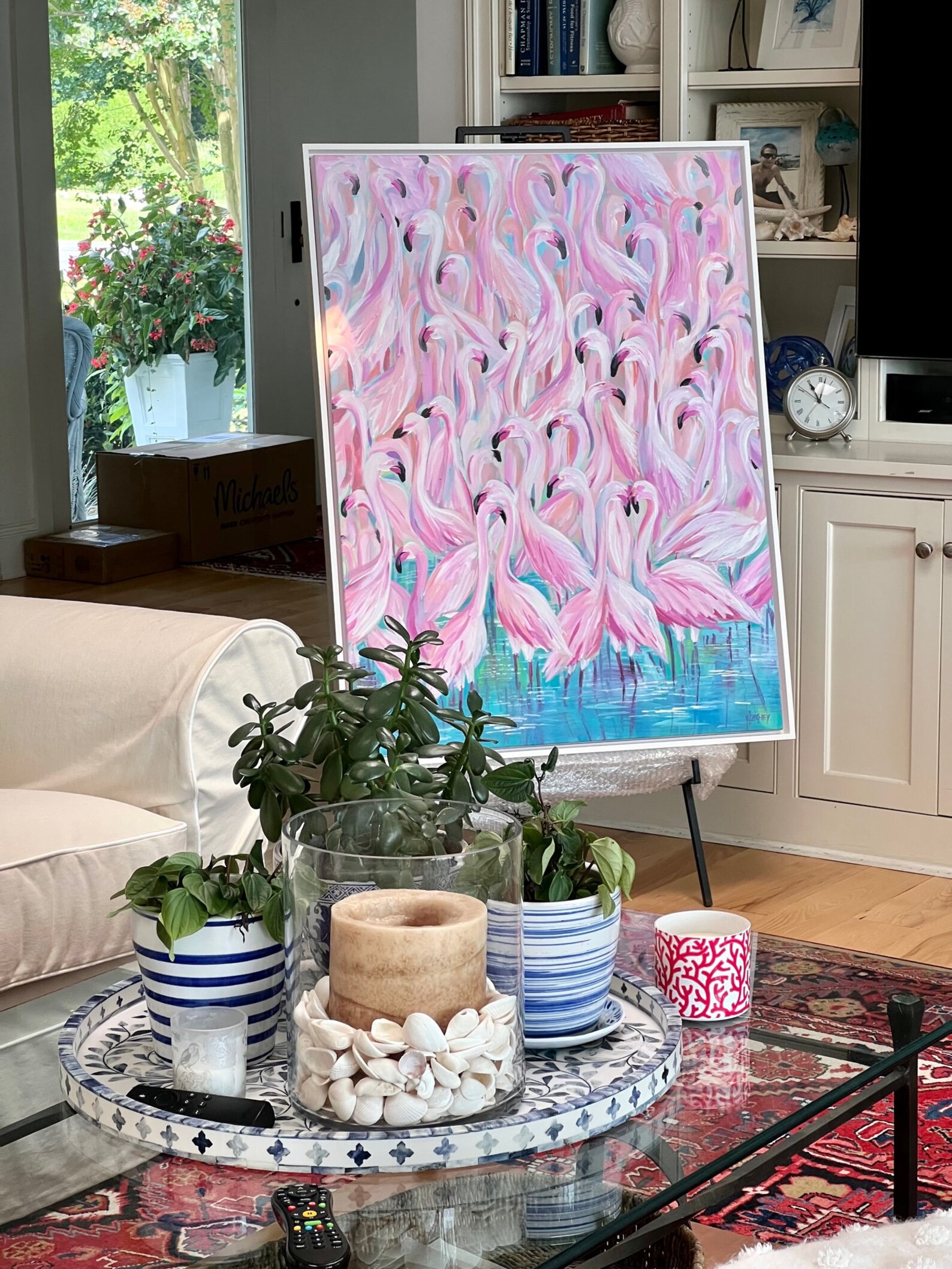 Flamingo Mingle: Fine Art Flamingo Giclee Print From Original Acrylic ...