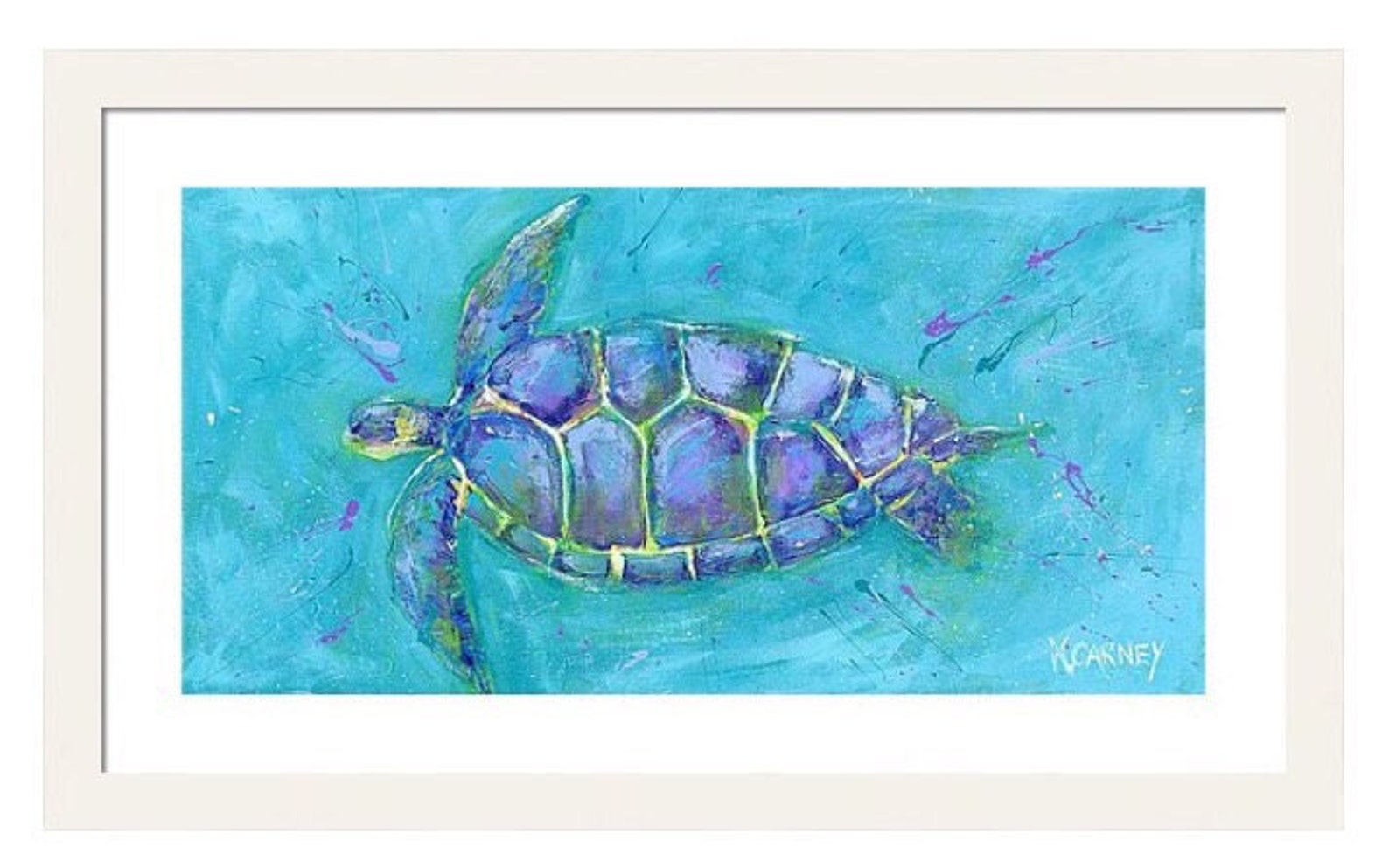 Swimming Sea Turtle: Fine Art Giclee From Original Acrylic | Etsy