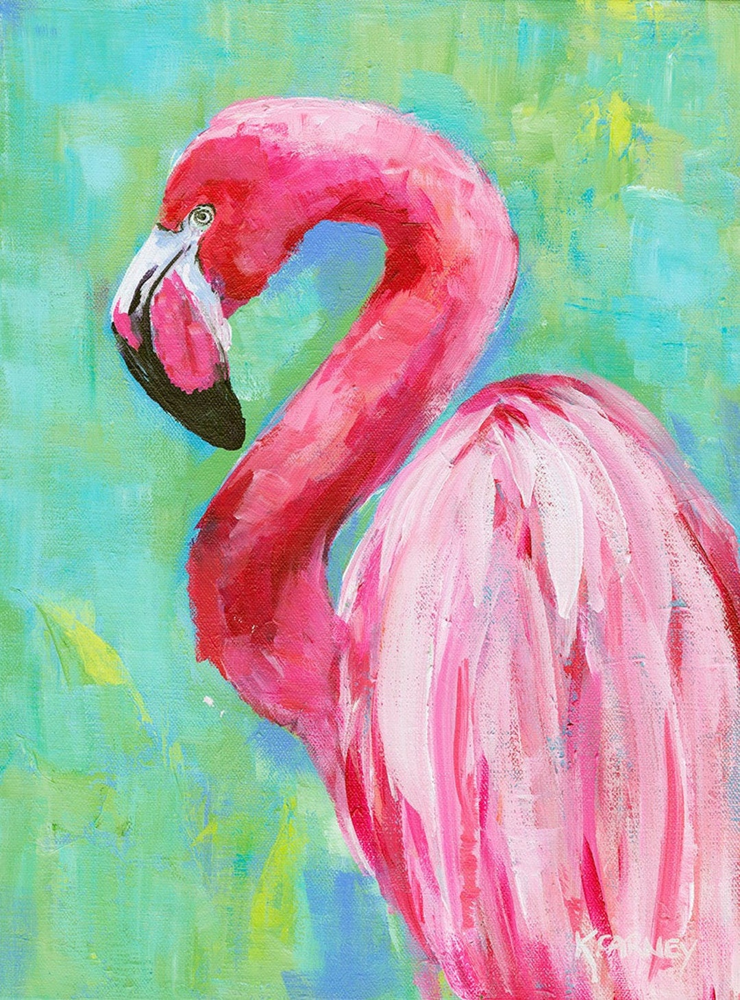 Flamingo Art: Fionna Flamingo, Fine Art Giclee Flamingo Print From ...