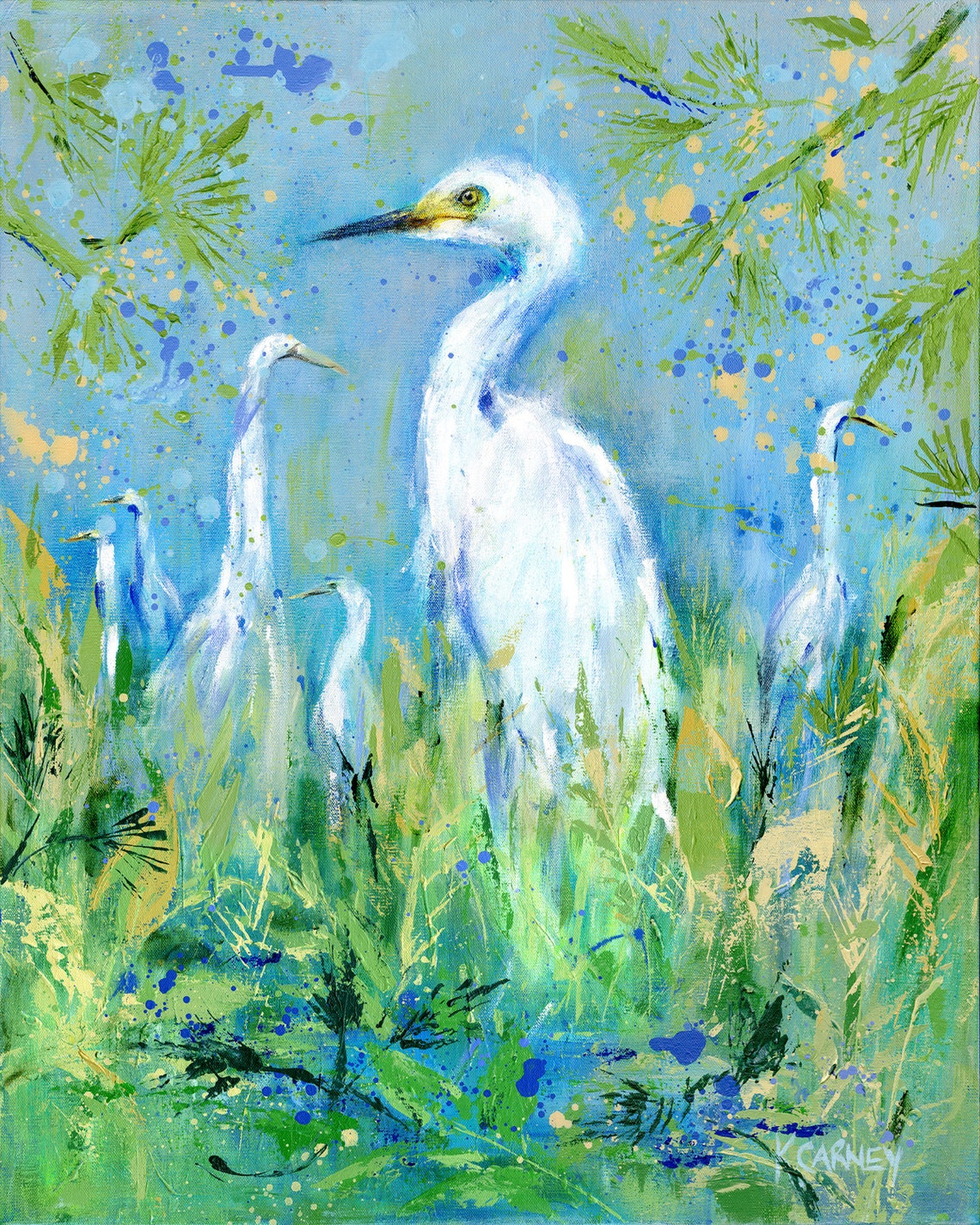 Emerging Egrets: Fine Art Giclee Egret Print From Original | Etsy
