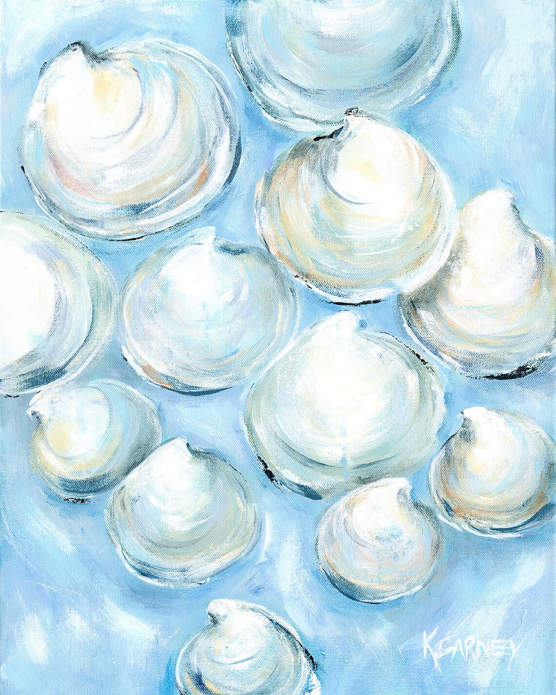 Shell Painting: Raining Buttercup Lucine, Fine Art Giclee Clam Shell ...