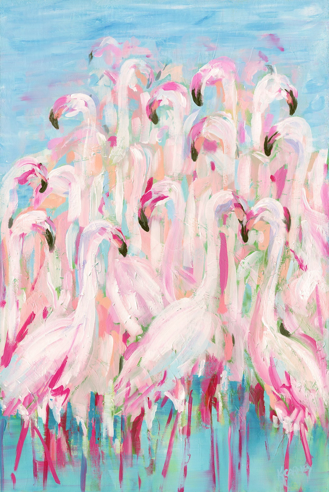 Flamingo Lingo: Fine Art Giclee Flamingo Print From Original Acrylic ...