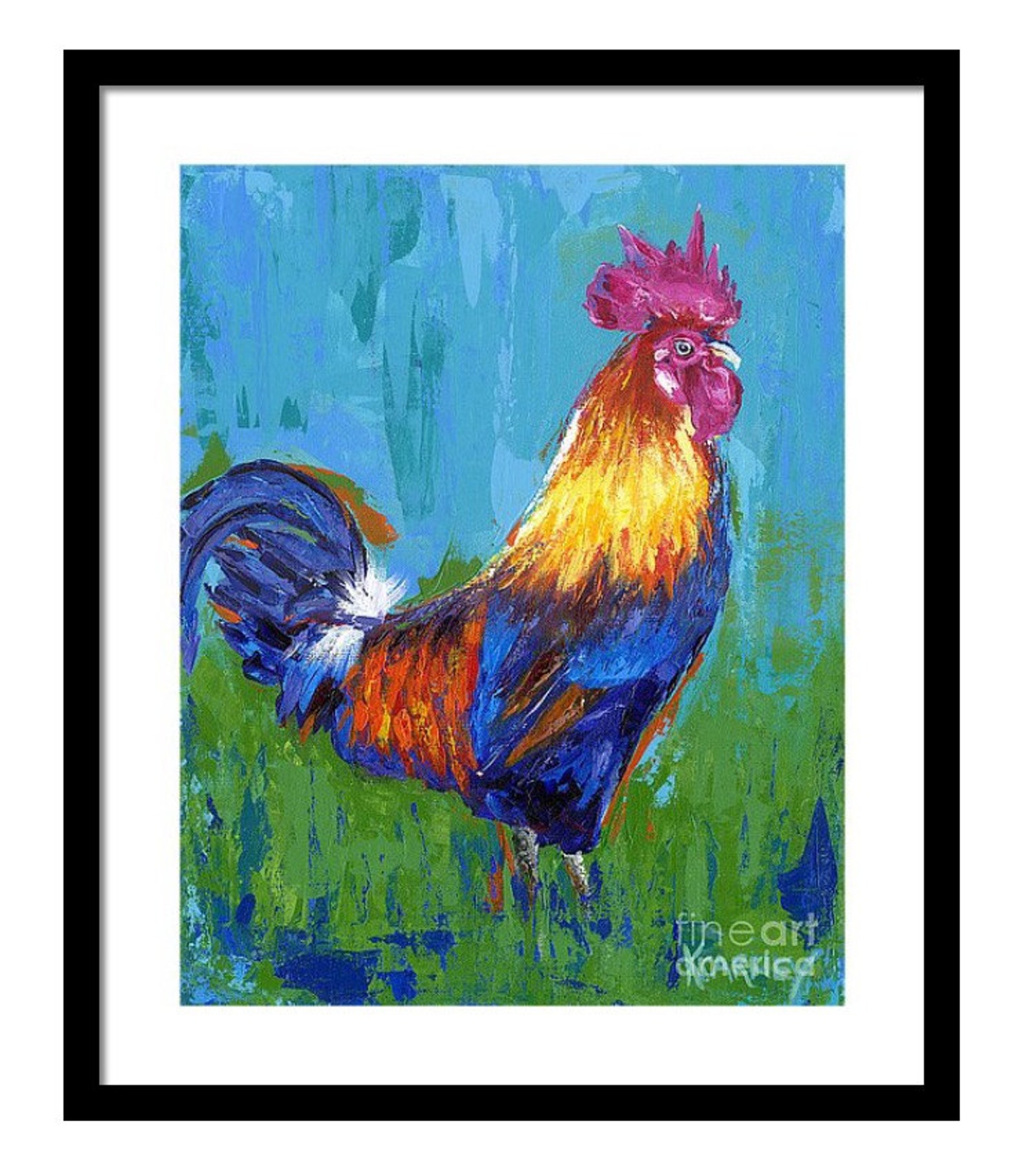 Harbour Rooster: Fine Art Giclee of Original Acrylic Painting - Etsy