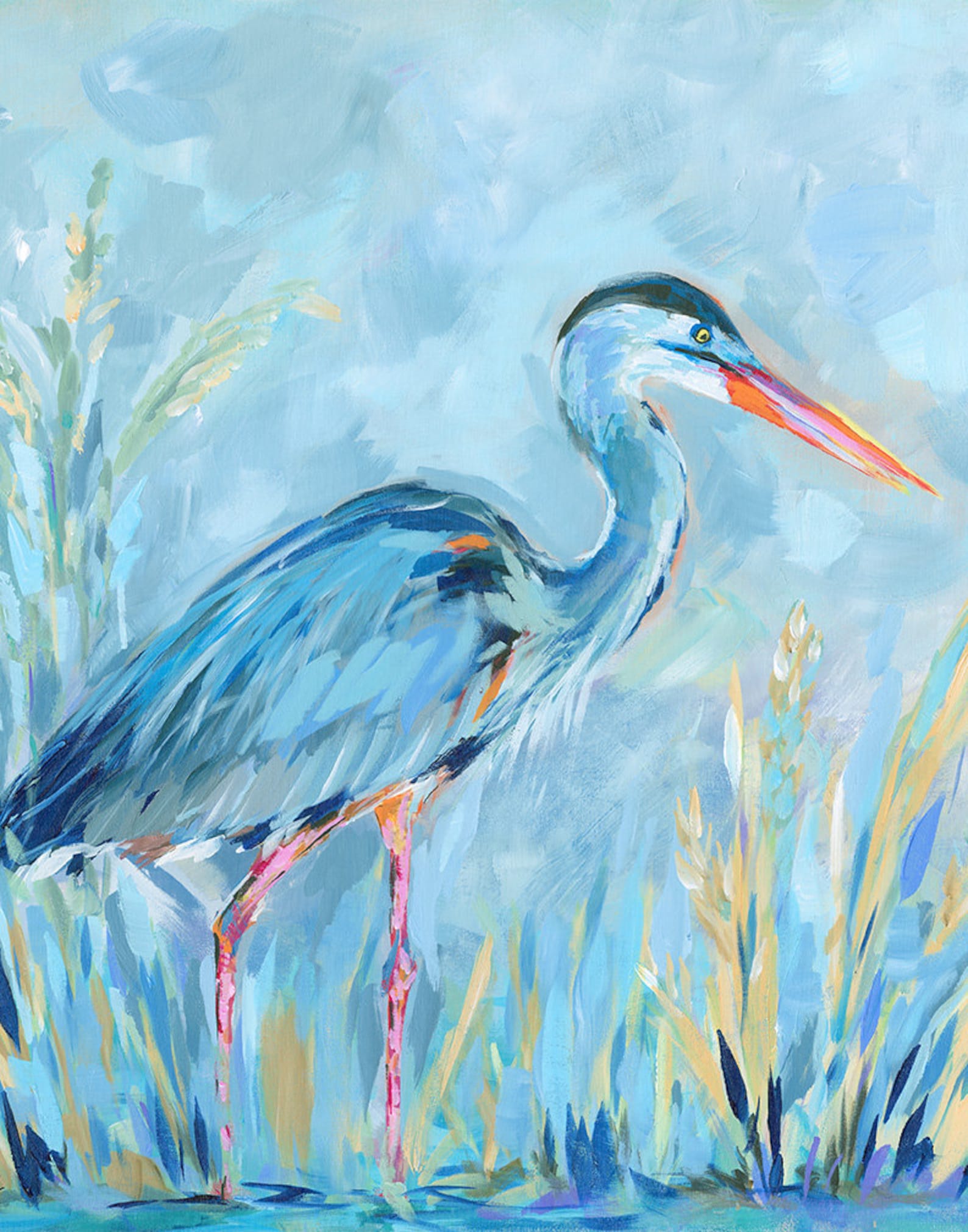 Maxmore: Fine Art Blue Heron Print From Original Blue Heron Painting - Etsy