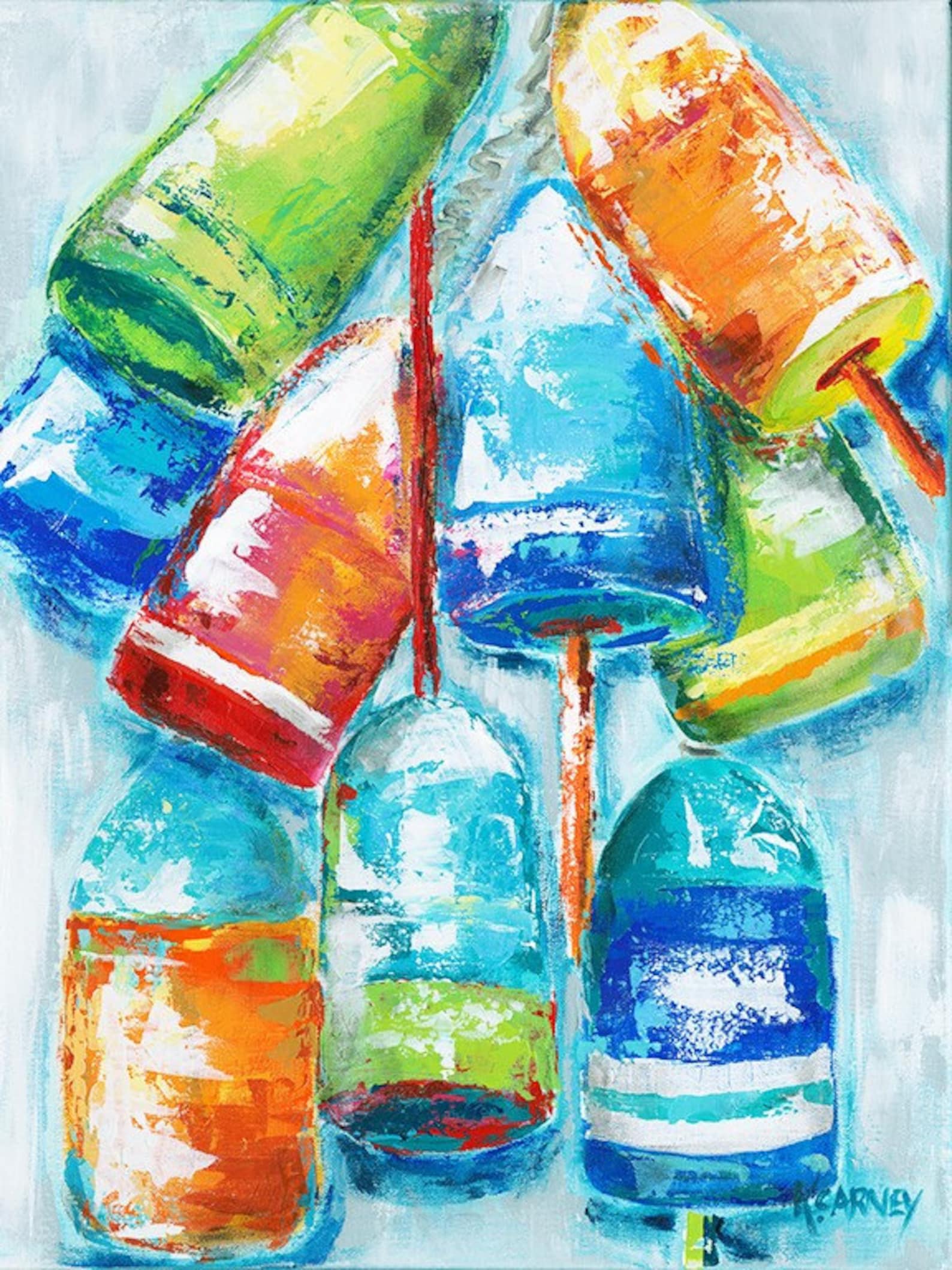 Buoys Hang Out: Fine Art Giclee Buoy Print From Original Acrylic ...