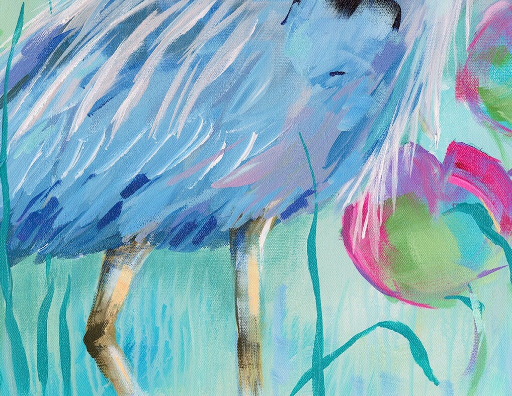 Blue Heron Art: Harbor Bluffs Heron, Fine Art Heron Print From an ...