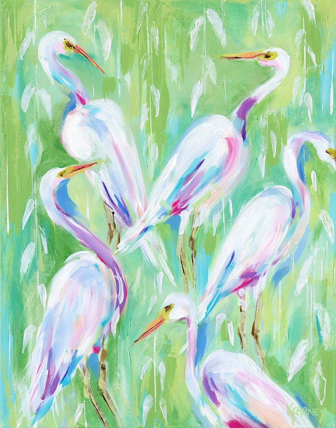 Liligrets: Fine Art Giclee Egret Print From Original Egret Painting - Etsy