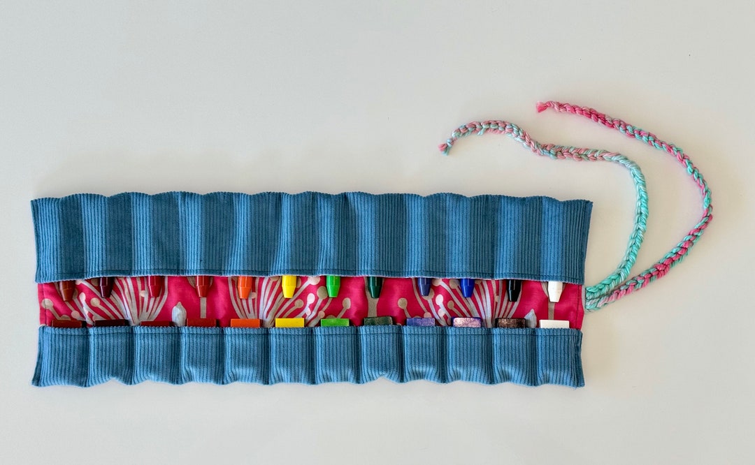 Ocean 12 Pocket Crayon Case. Waldorf and Montessori Crayon Roll for ...
