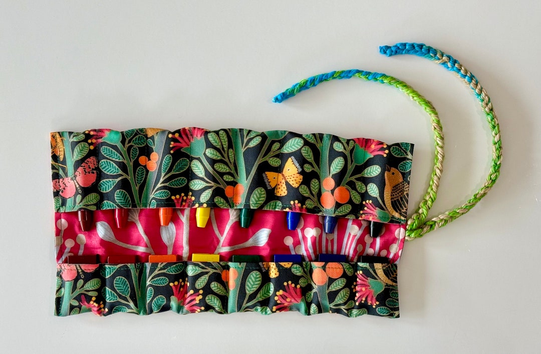 Songbird 8 Pocket Crayon Case. Waldorf and Montessori Crayon Roll for ...
