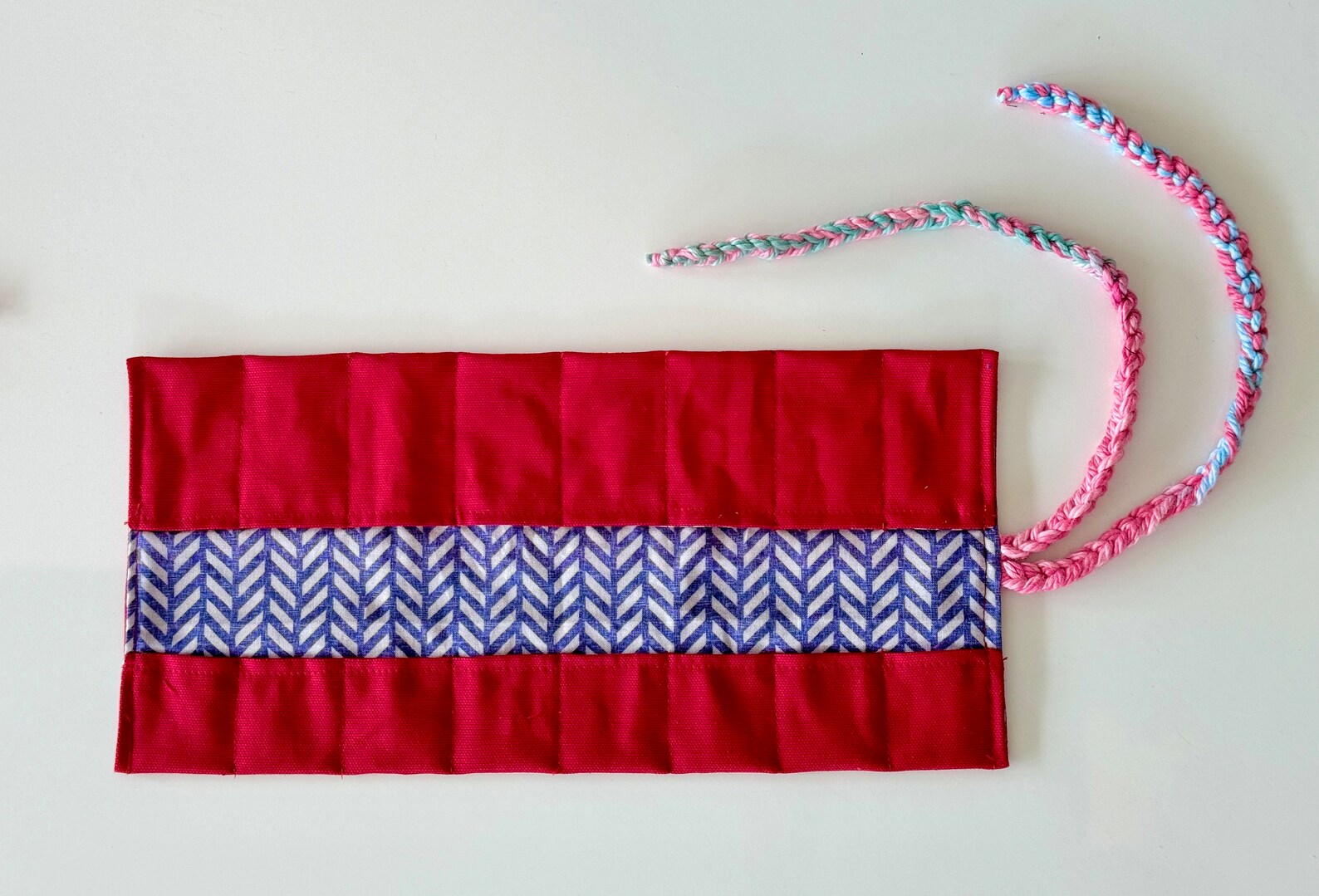 Herringbone 8 Pocket Crayon Case. Waldorf and Montessori Crayon Roll ...