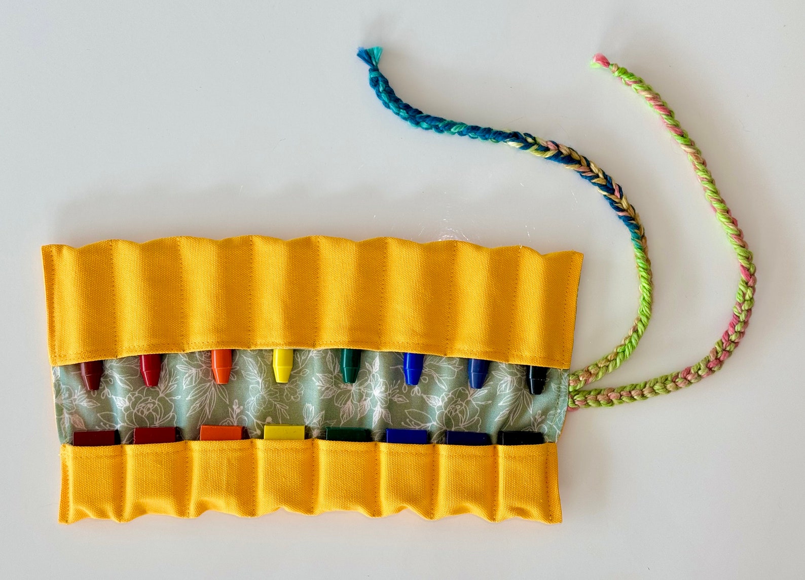 Sage 8 Pocket Crayon Case. Waldorf and Montessori Crayon Roll for ...