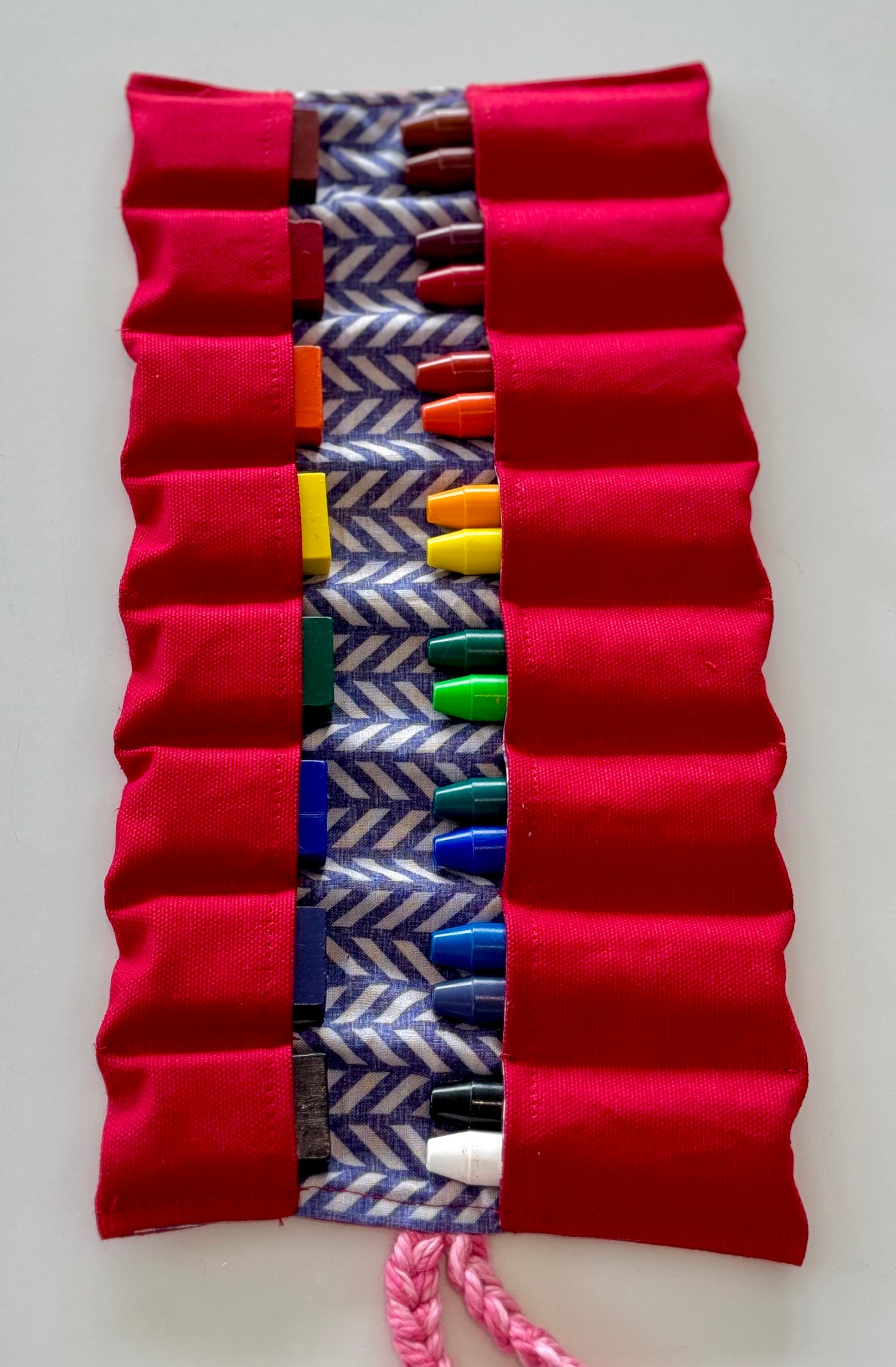 Herringbone 8 Pocket Crayon Case. Waldorf and Montessori Crayon Roll ...