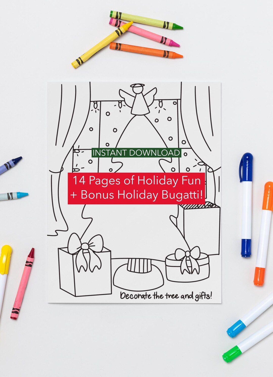 Printable Holiday Coloring Book for Kids 14 Fun Pages Bonus Christmas ...