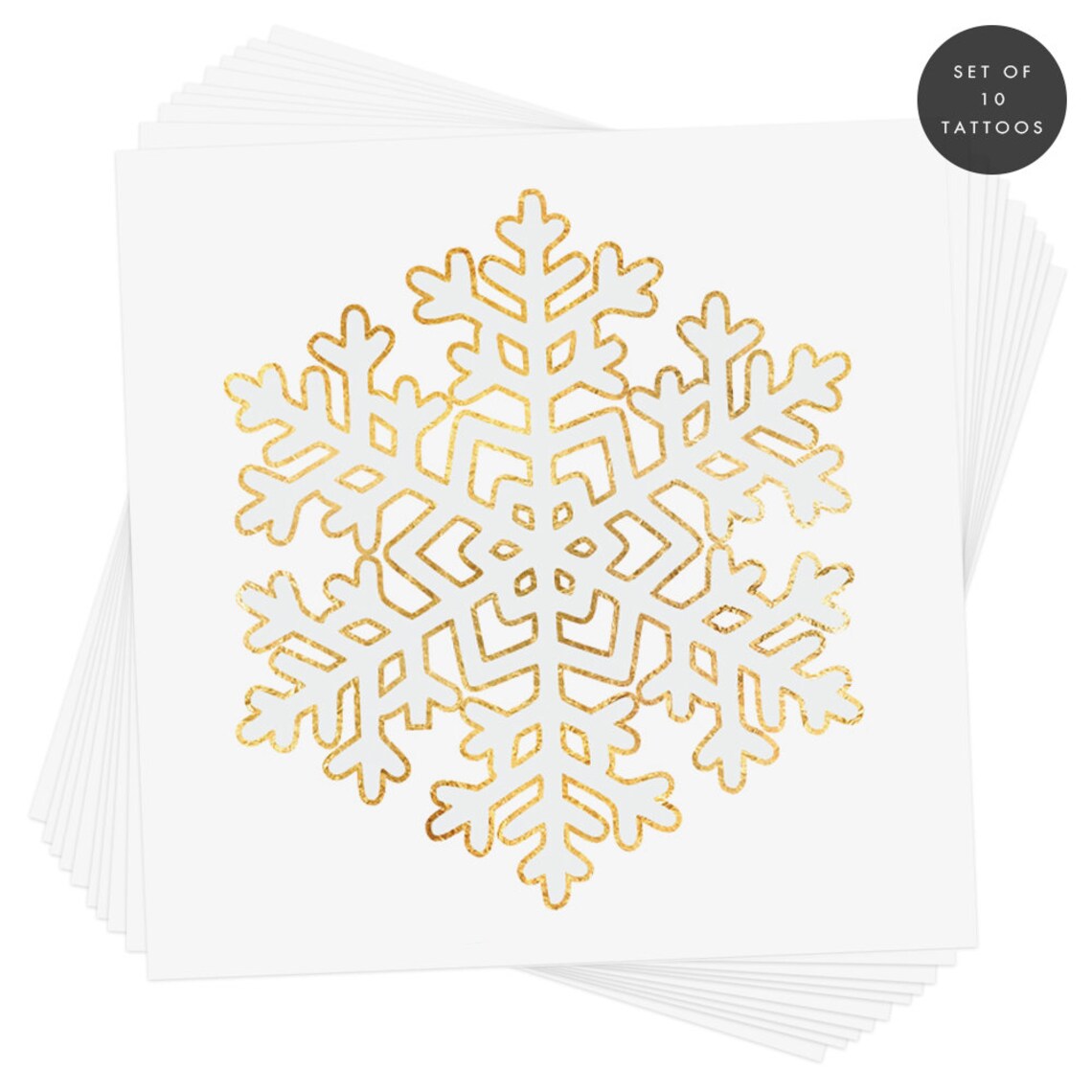 WHITE FROST Set of 10 Premium White and Metallic Gold - Etsy