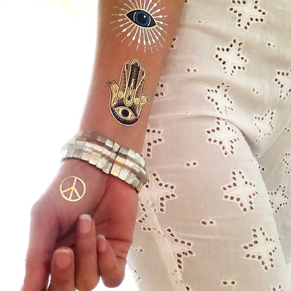 Paper & Party Supplies Lunar Love metallic Flash Tattoos pack moon 4 ...