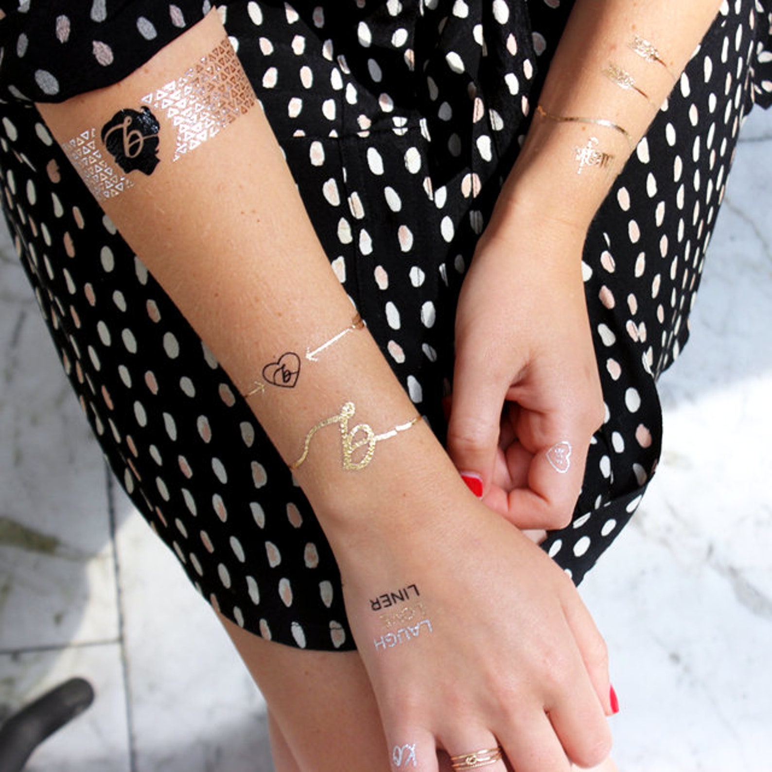 Flash Tattoos Custom Metallic Temporary Party Tat, Custom Tattoo ...